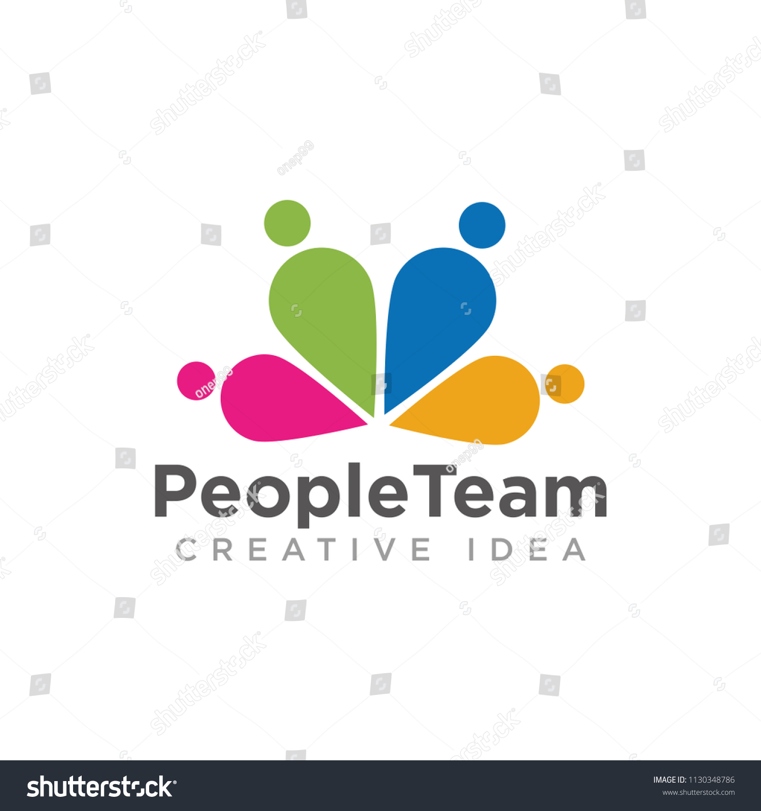 Creative Unity Logo Icon Template: vector de stock (libre de regalías ...
