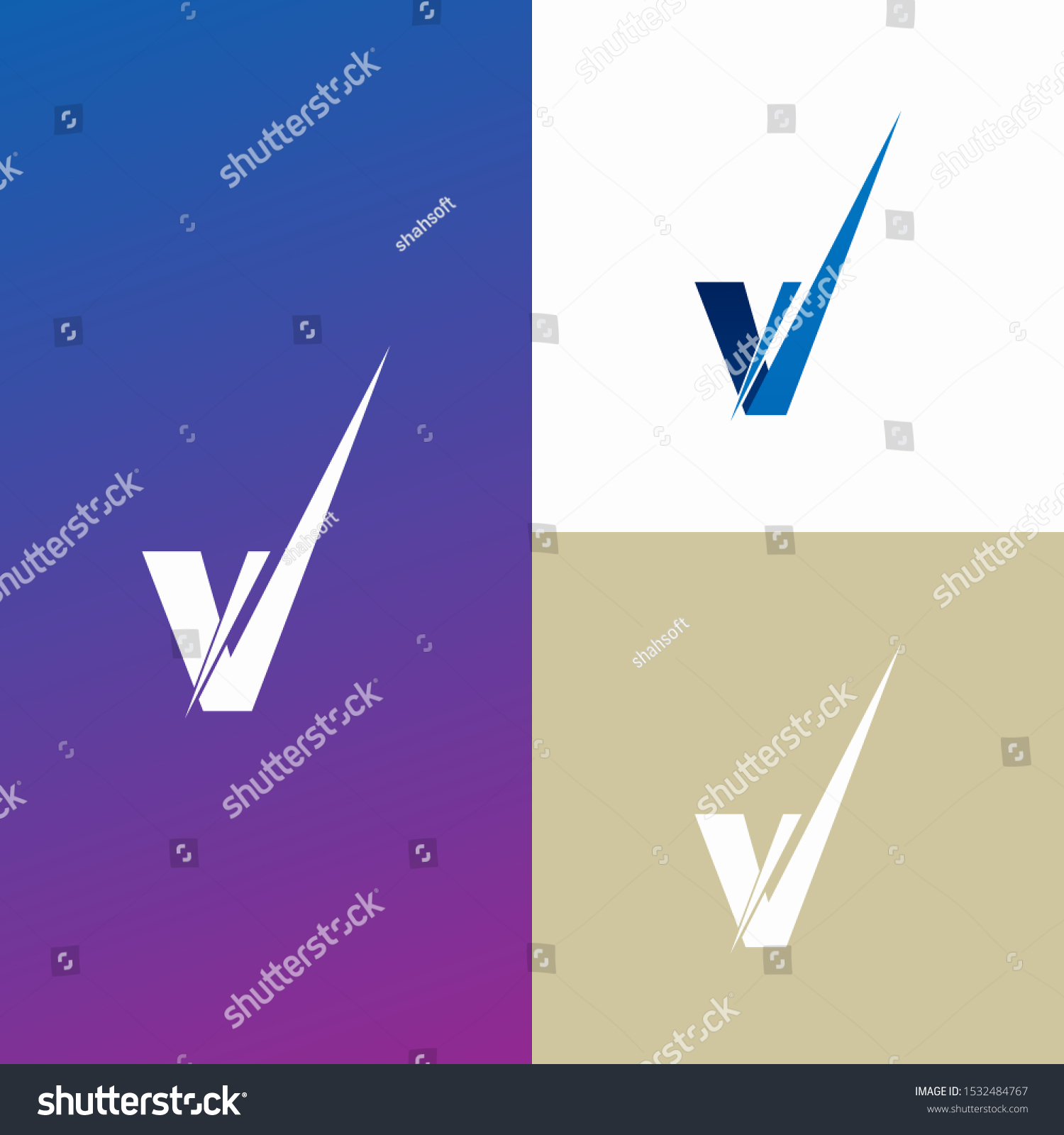 Creative V Shape Logo Symbol Design Stock Vector (Royalty Free ...