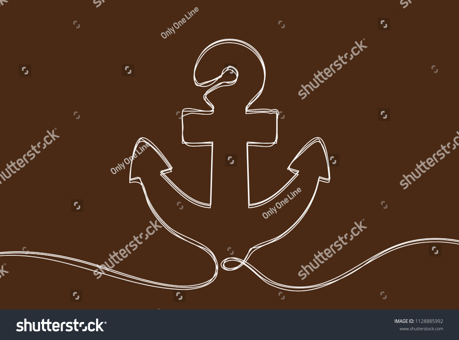 Vektor Stok Creative Vector Anchor One Line Style (Tanpa Royalti ...