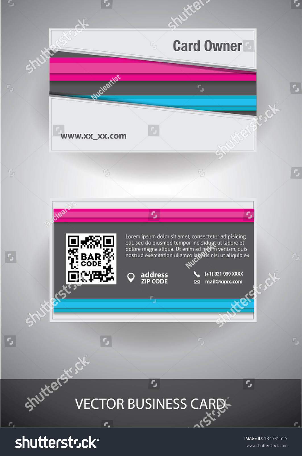 Creative Vector Business Card Front Back Stock Vector (Royalty Free ...