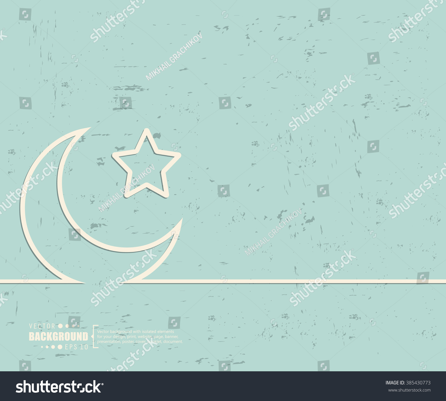 Creative Vector Crescent Islamic Art Illustration Stock Vector (Royalty ...