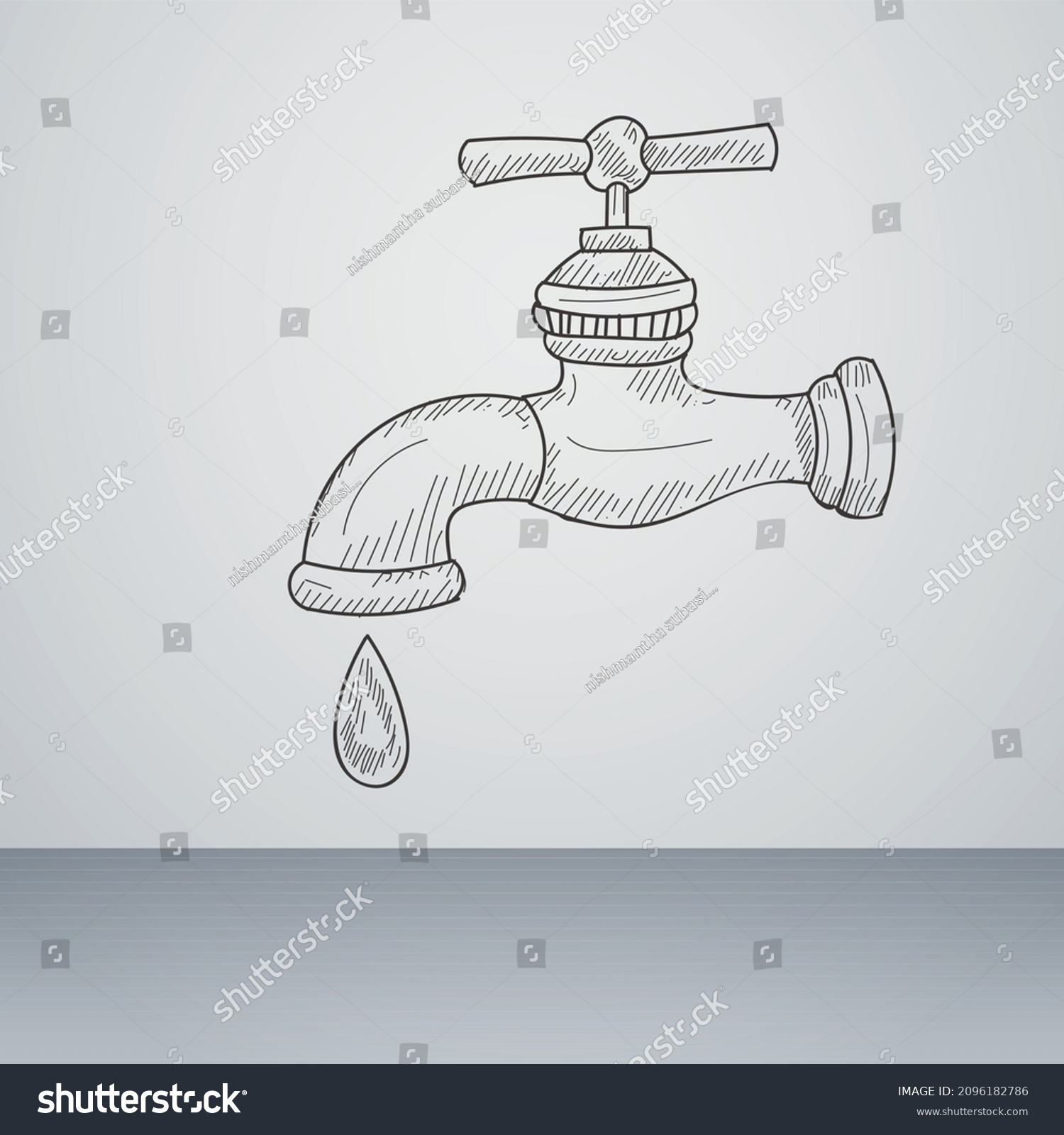 Creative Water Tap Vector Art Template Stock Vector (Royalty Free ...