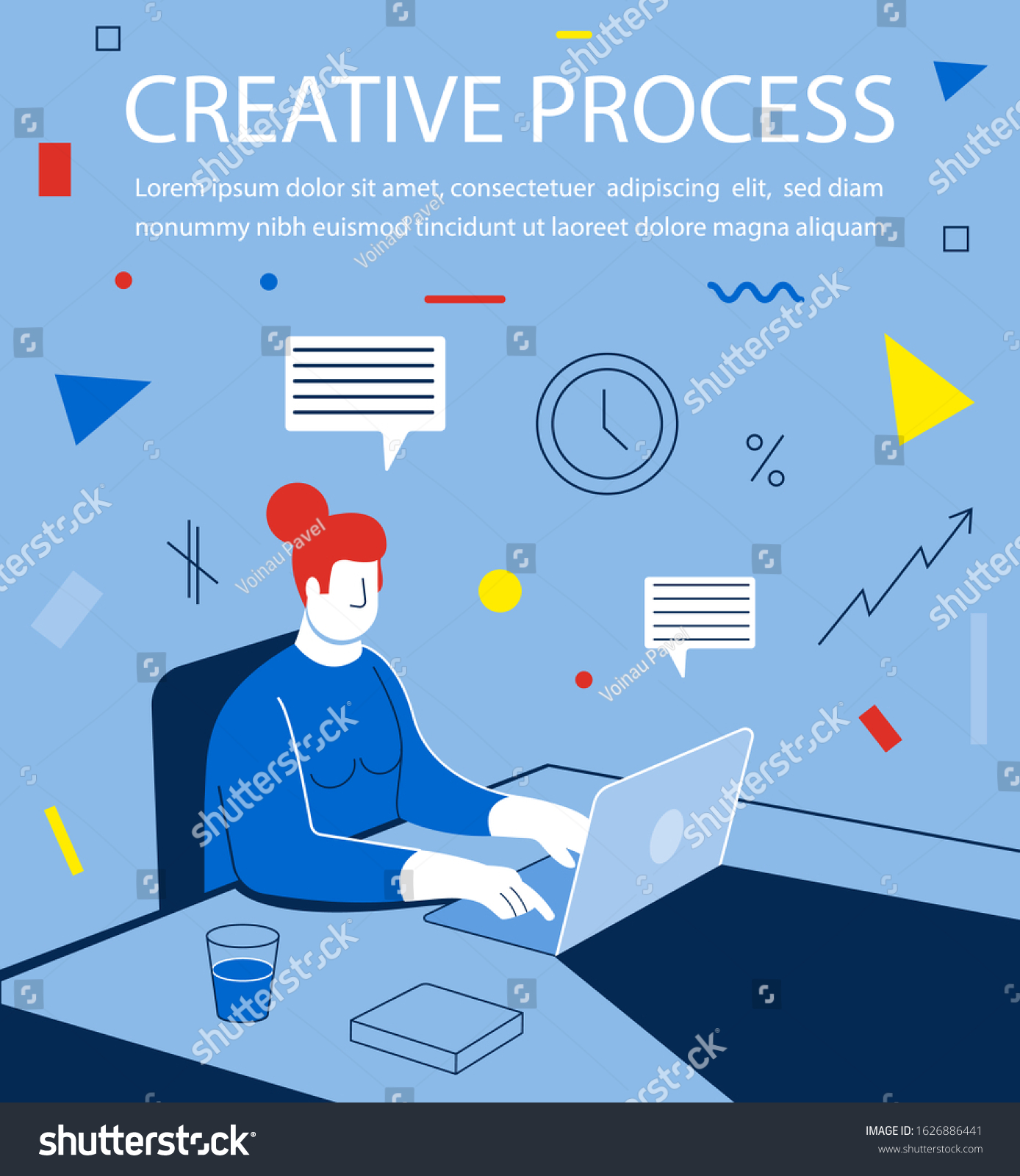 Creative Woman Work Progress Creative People Stock Vector (Royalty Free ...