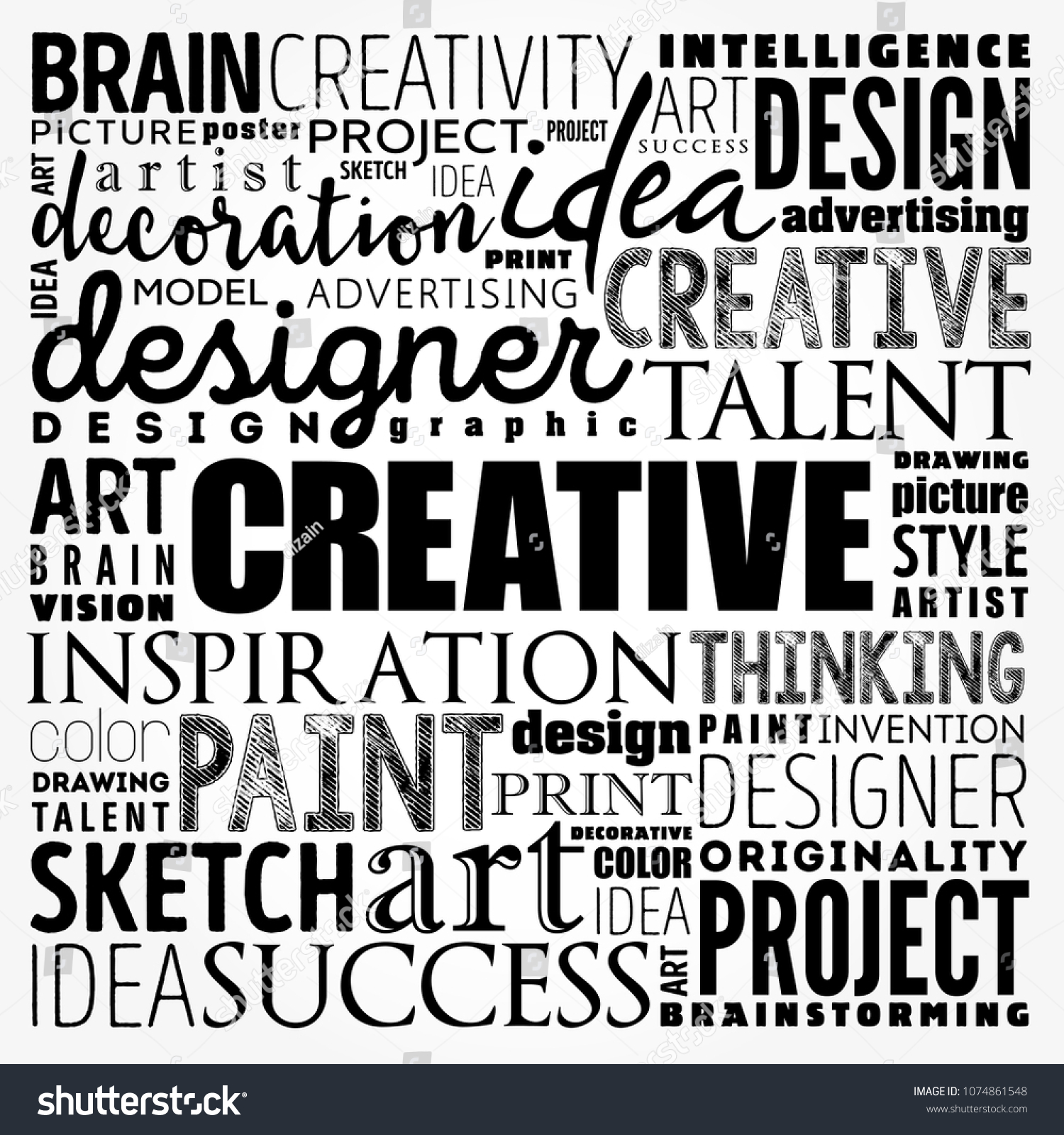 Creative Word Cloud Creative Business Concept Stock Vector (Royalty ...