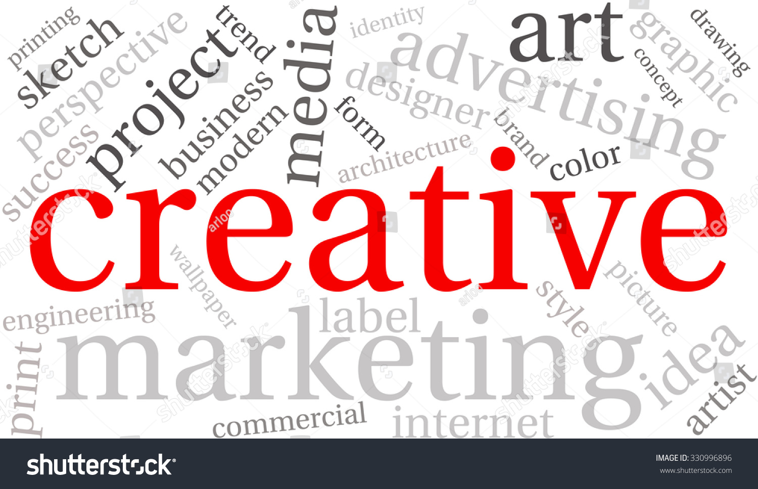 Creative Word Cloud On White Background Stock Vector (Royalty Free ...