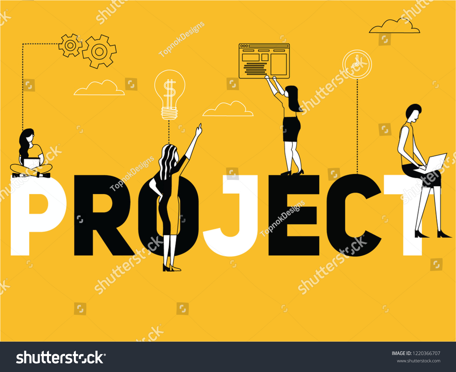Creative Word Concept Project People Doing Stock Vector (Royalty Free ...