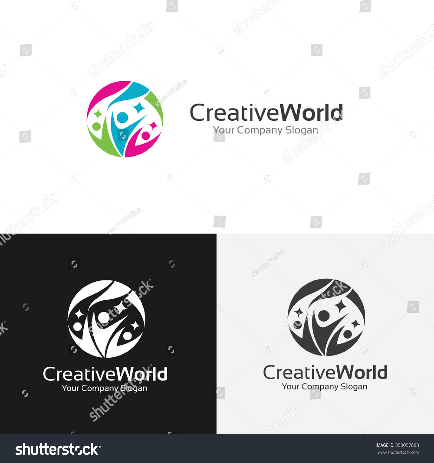 Creative World Family Logo Template Stock Vector (Royalty Free) 358057883