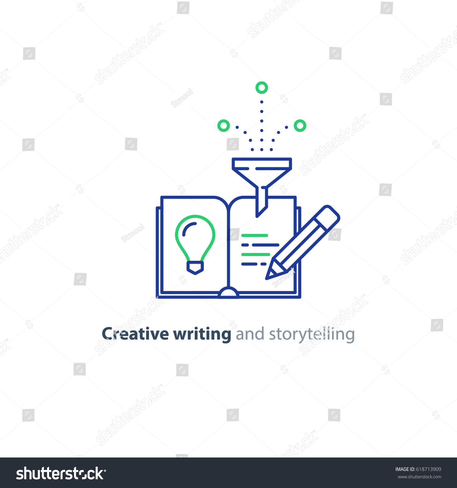 Creative Writing Concept Vector Mono Line Stock Vector (Royalty Free ...