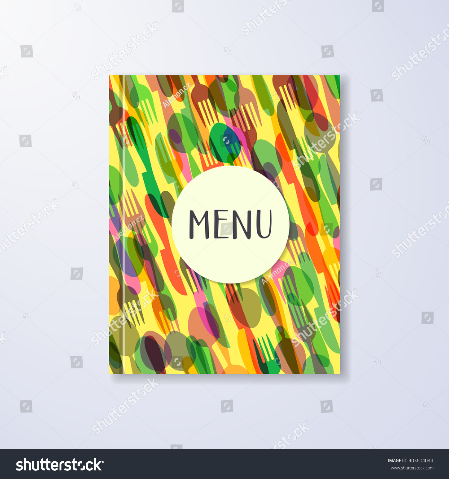 Creative Yellow Restaurant Menu Vector Abstract Stock Vector (Royalty ...