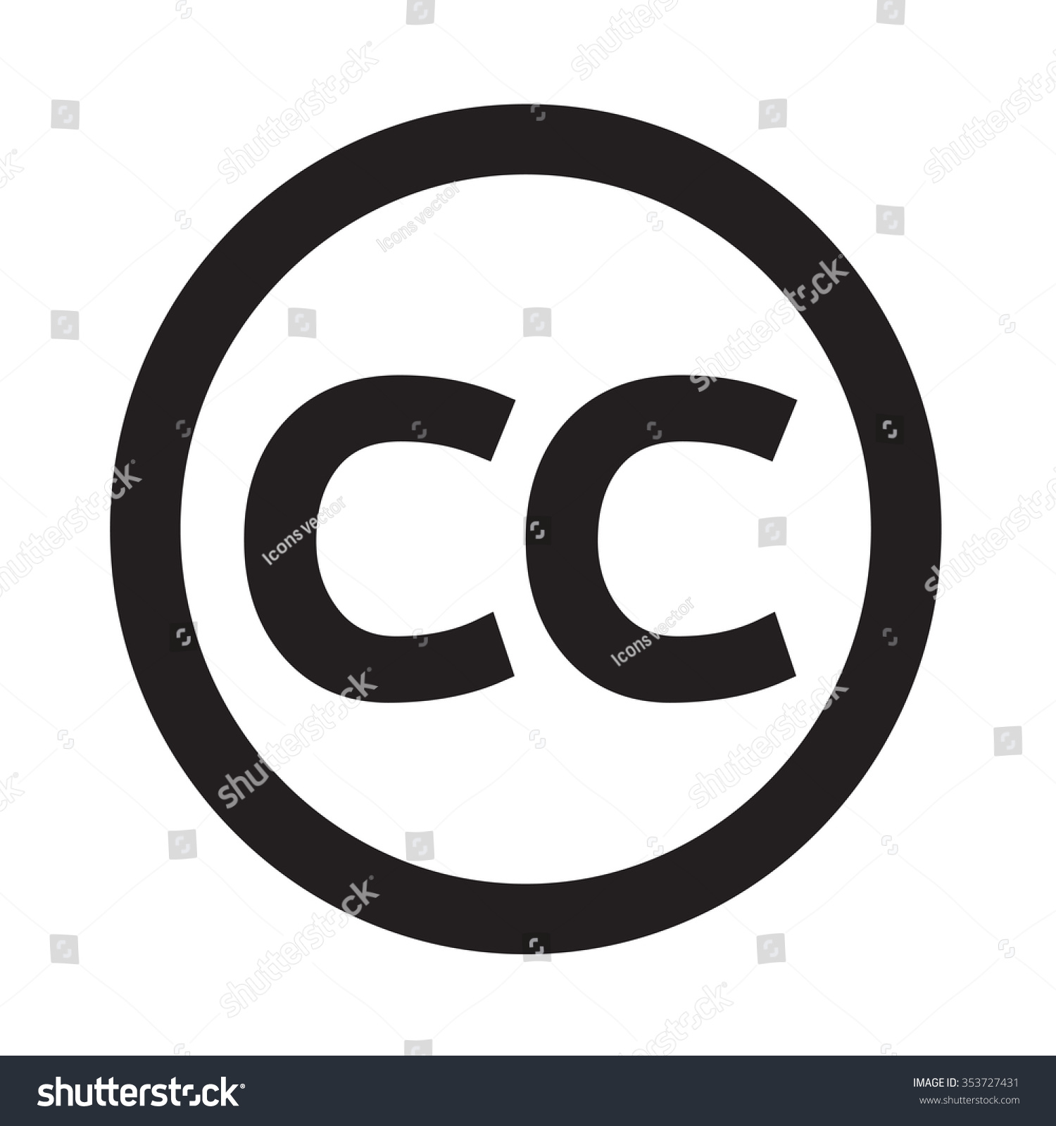 Creativecommons Cc Icon Illustration Art Stock Vector (Royalty Free ...