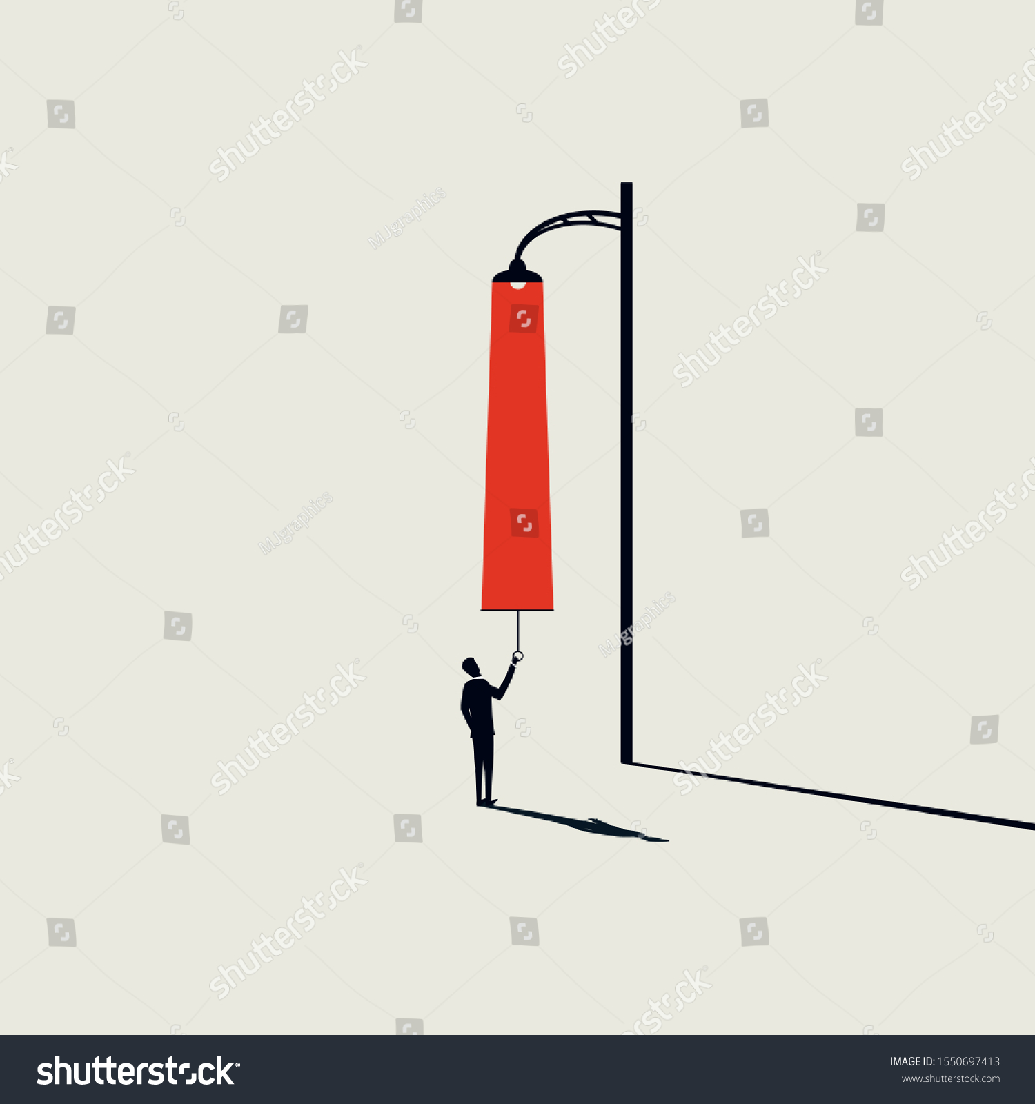 Creativity Vector Concept Man Pulling Light Stock Vector (Royalty Free ...