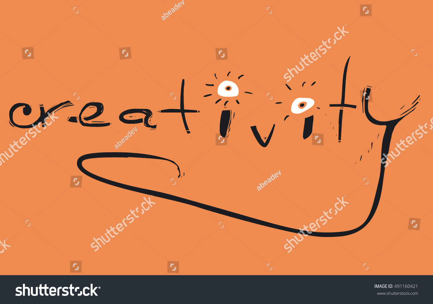 Creativity Word Hand Drawn Vector Lettering Stock Vector (Royalty Free ...