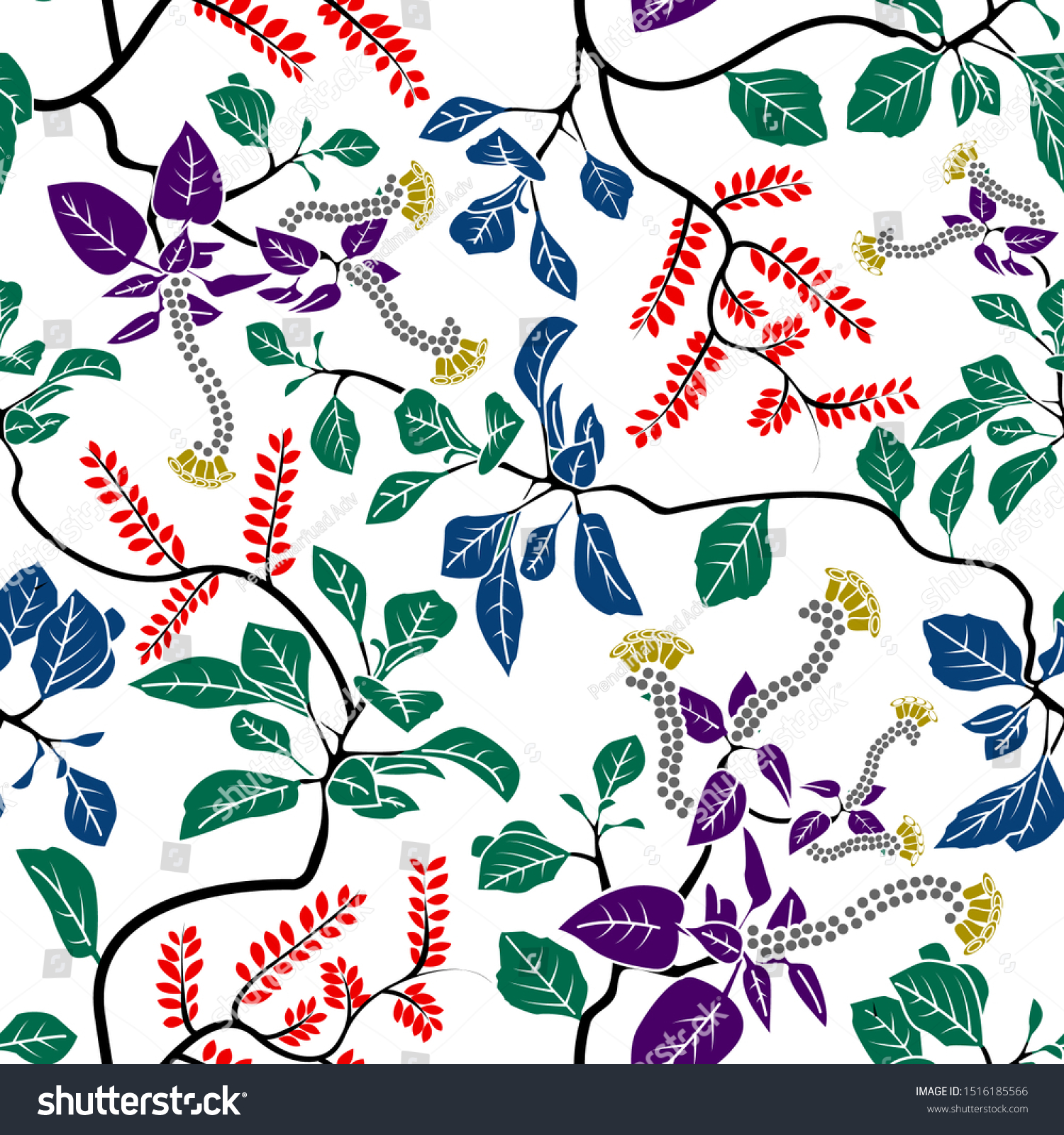 Creeper Patterns Various Plants White Background Stock Vector (Royalty ...