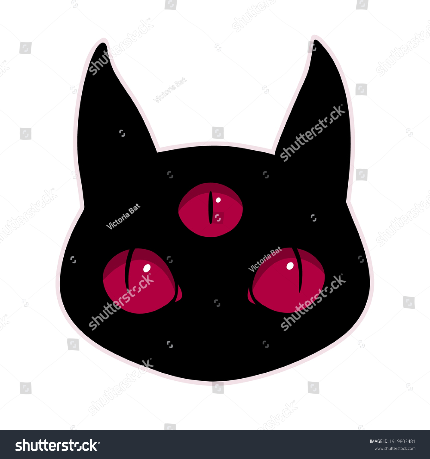 Creepy Monster Head Three Red Eyes Stock Vector (Royalty Free ... Creepy Monster Head Three Red Eyes Stock Vector (Royalty Free ...