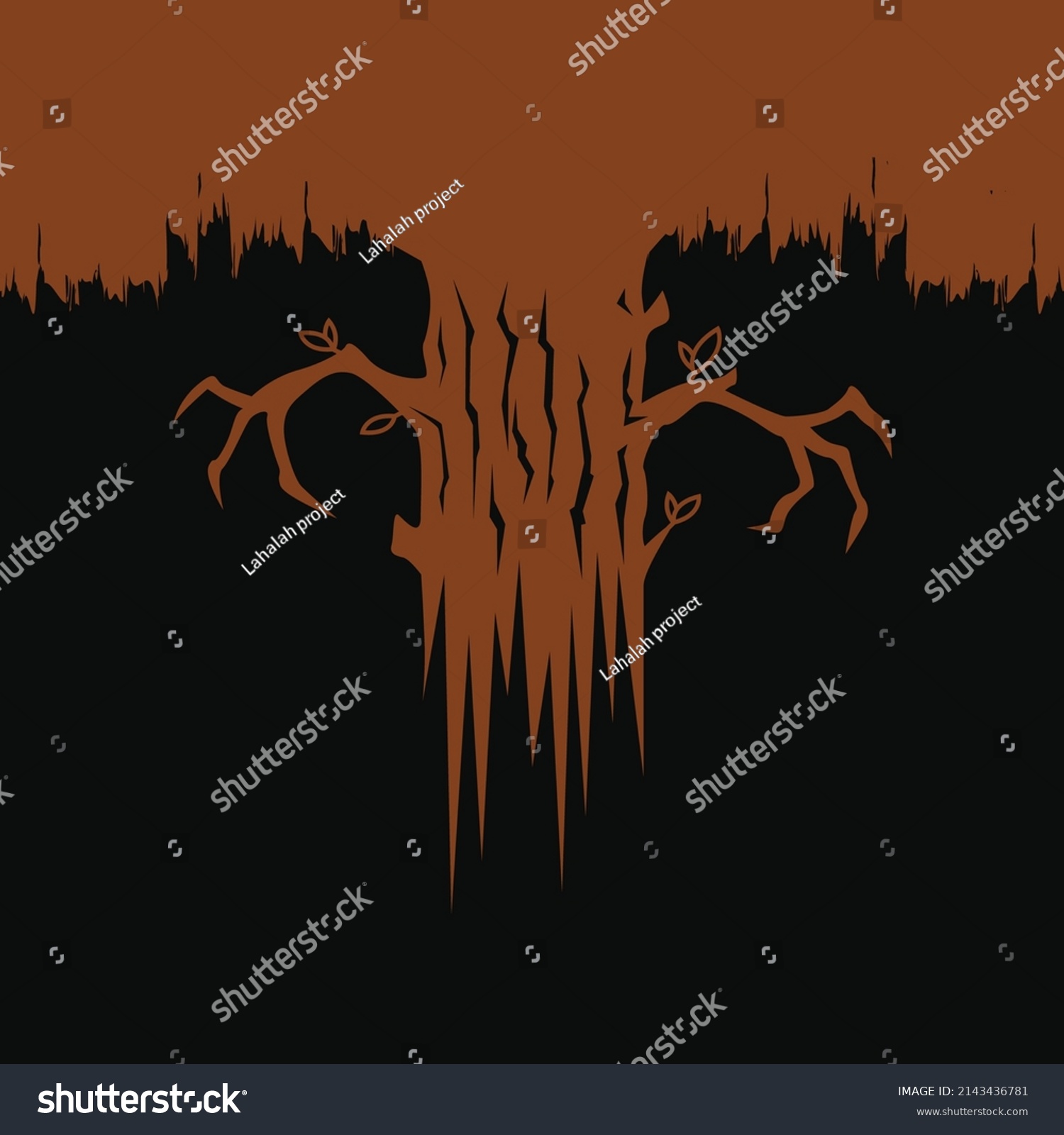 Creepy Tree Vector Spooky Horror Eps Stock Vector (Royalty Free ...