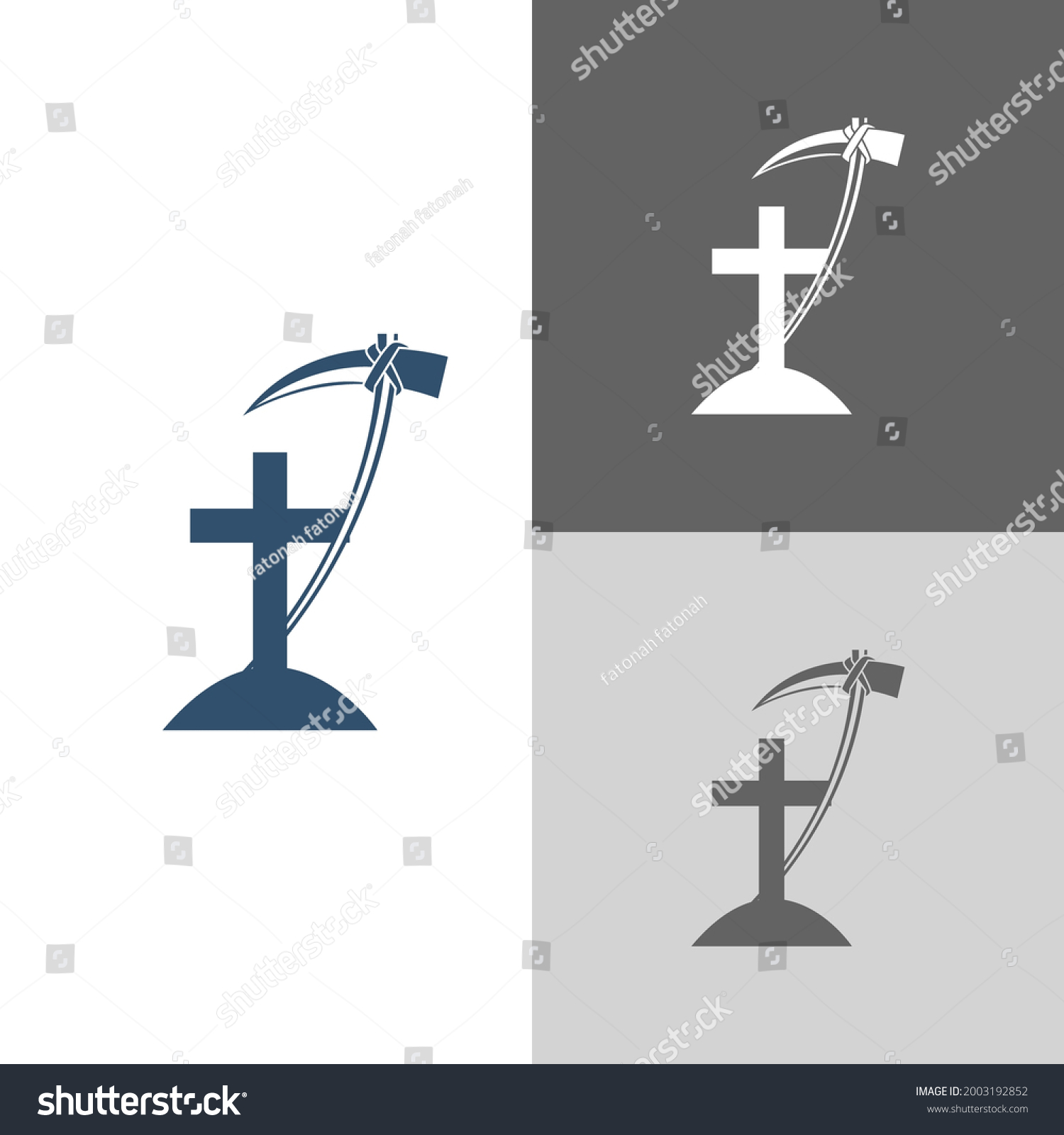 Crescent Angel Death Logo Design Vector Stock Vector (Royalty Free ...