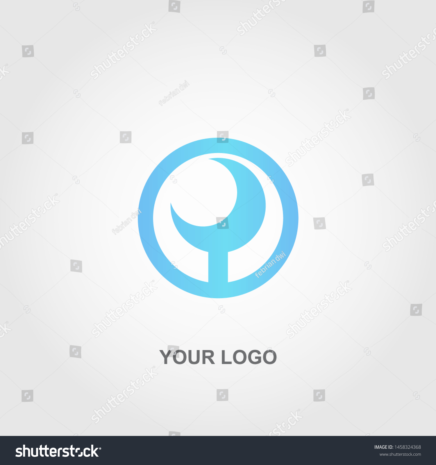 Crescent Logo Gradation Color Template Design Stock Vector (Royalty ...