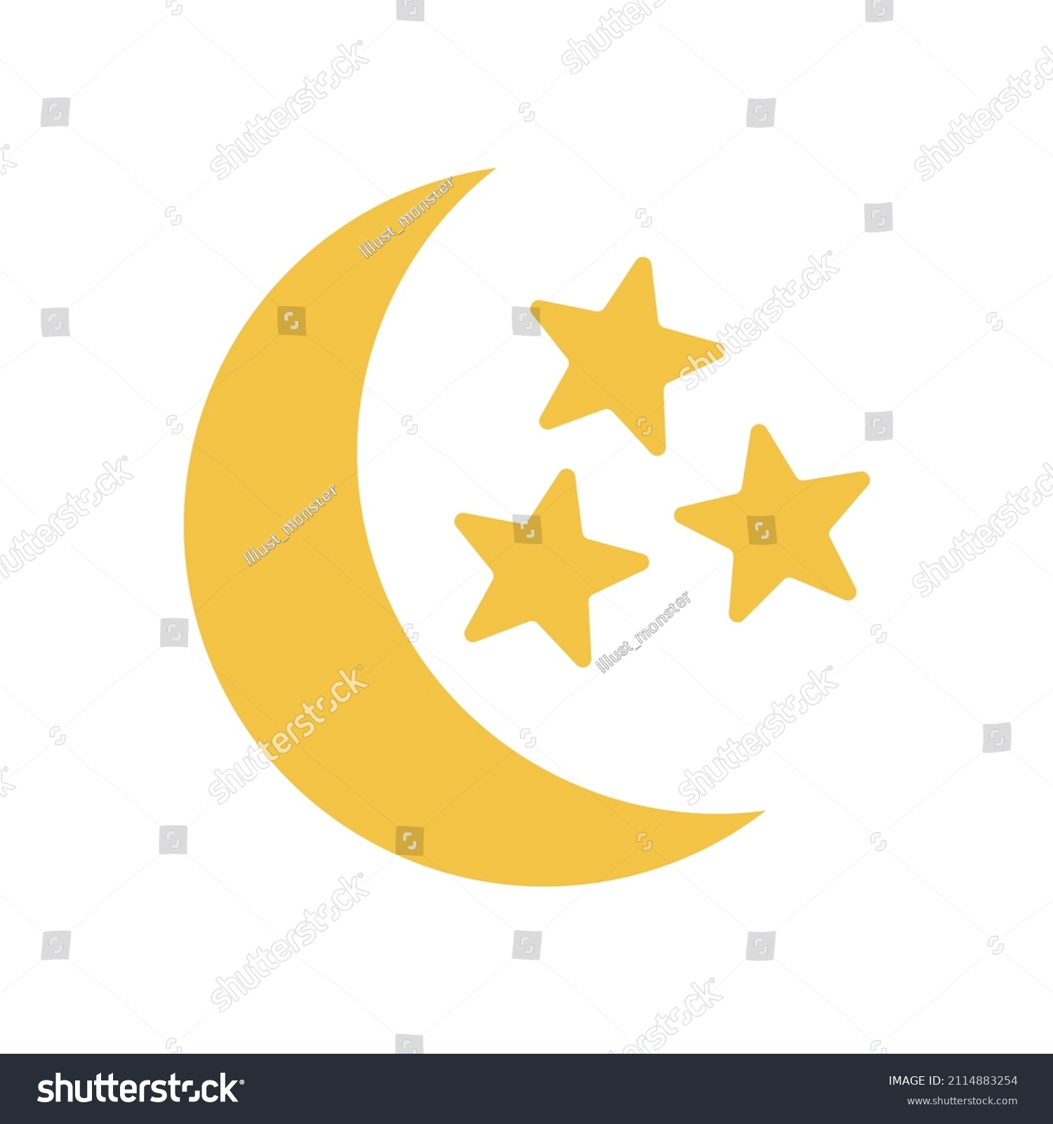 Crescent Moon Star Icon Vector Stock Vector (Royalty Free) 2114883254