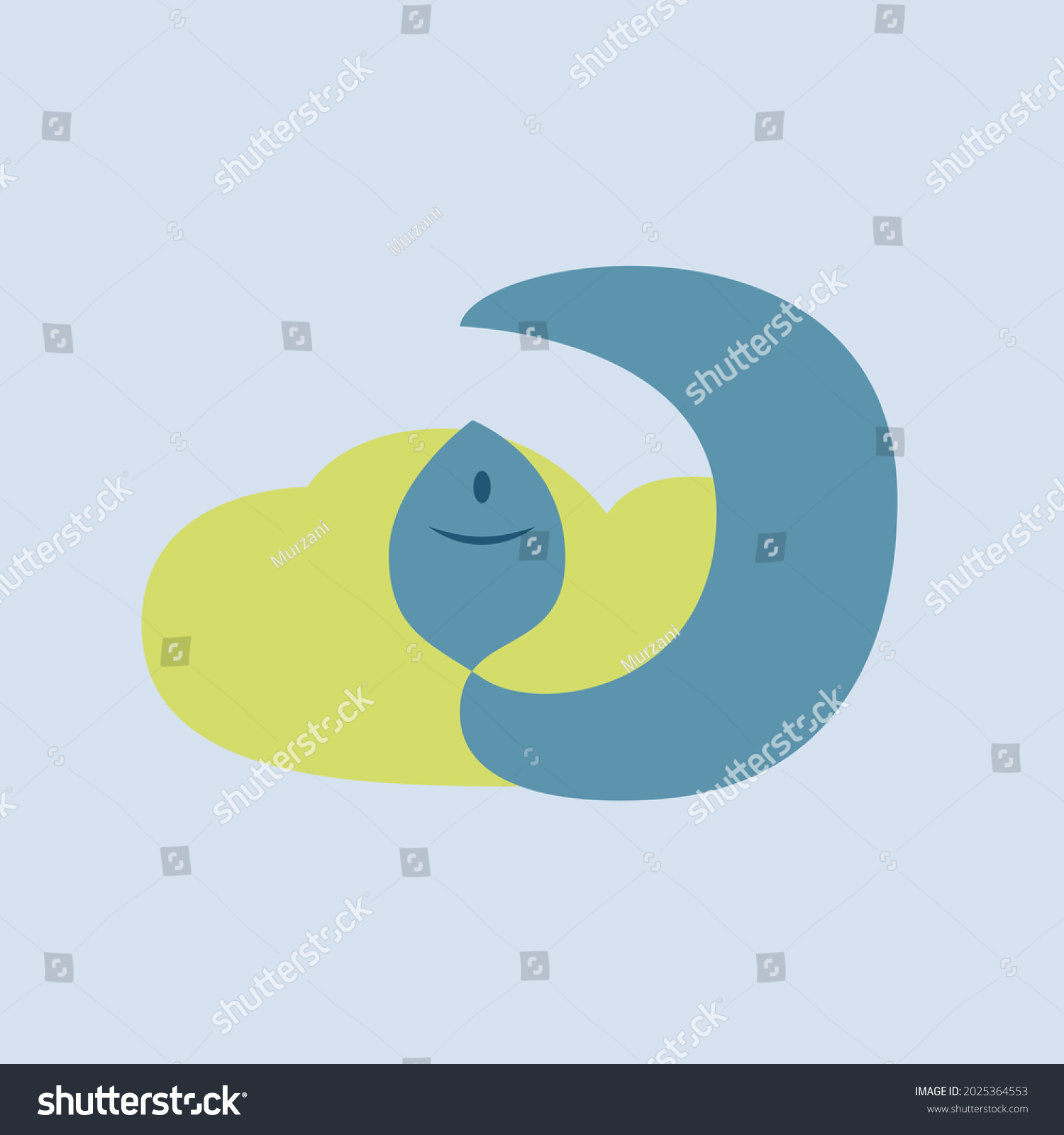 Crescent Moon Fish Logo Isolated Stock Vector (Royalty Free) 2025364553 ...