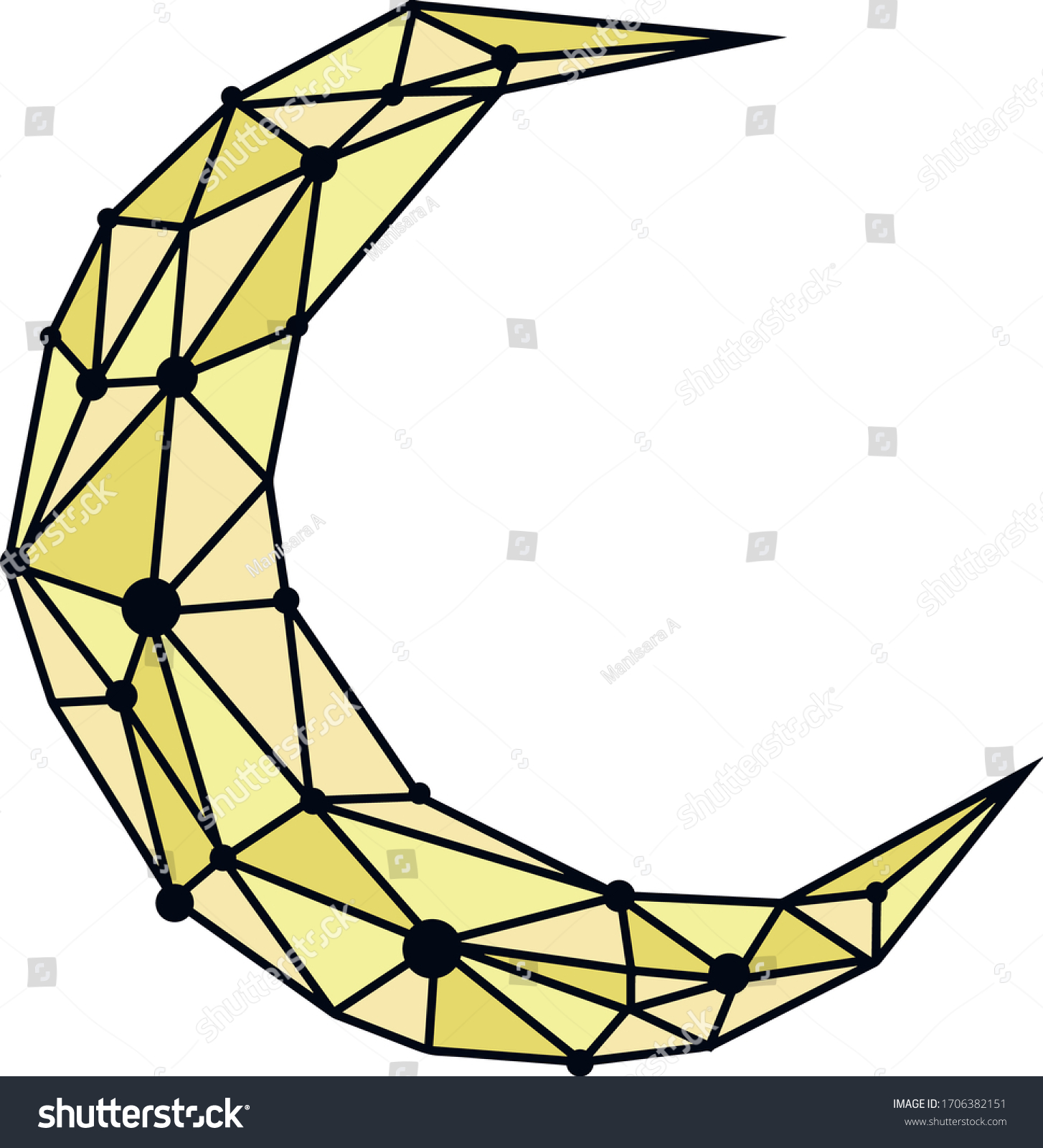 Crescent Moon Geometry Line Vector Stock Vector (Royalty Free) 1706382151