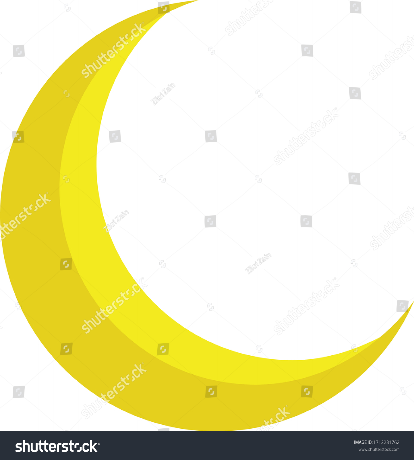 Crescent Moon Light Yellow Eid Stock Vector (Royalty Free) 1712281762 ...