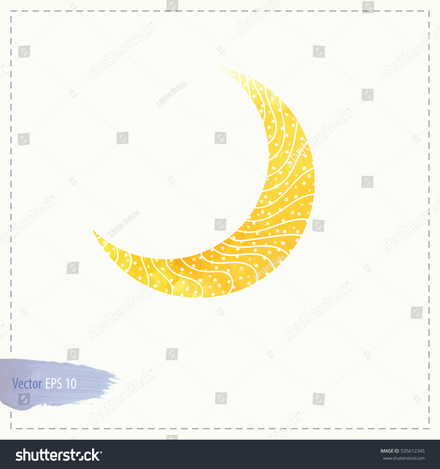 Crescent Moon Star Texture Stock Vector (Royalty Free) 535612345 ...
