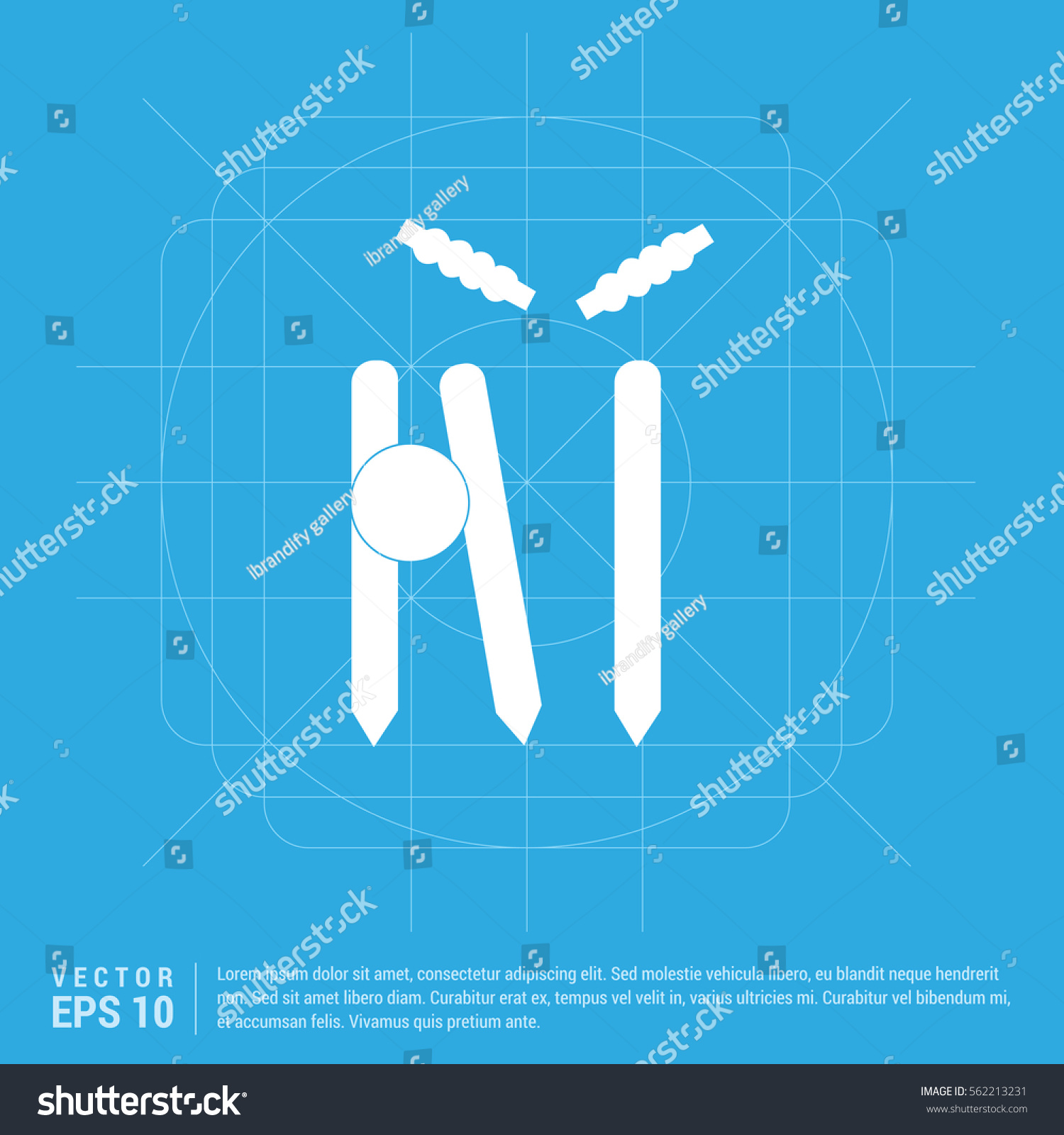 Cricket Bails Icon Stock Vector (Royalty Free) 562213231