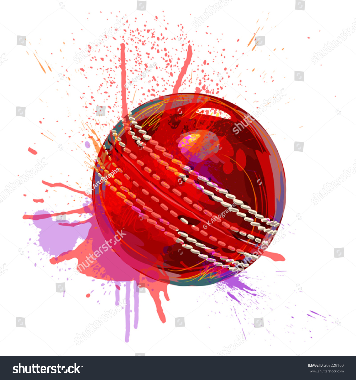 Cricket Ball Stock Vector (Royalty Free) 203229100 | Shutterstock