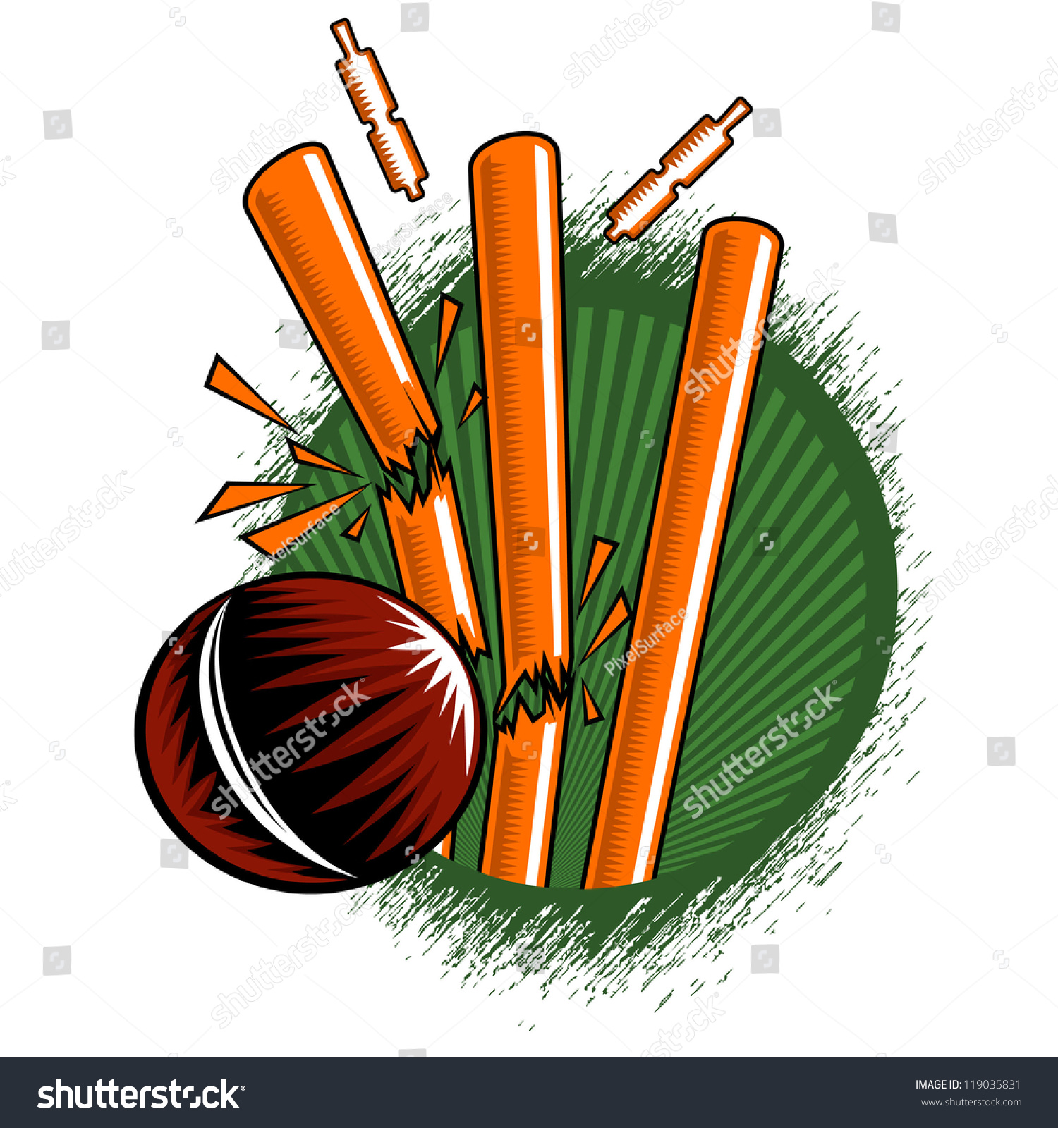 Cricket Ball Hitting Wicket Stock Vector (Royalty Free) 119035831 ...