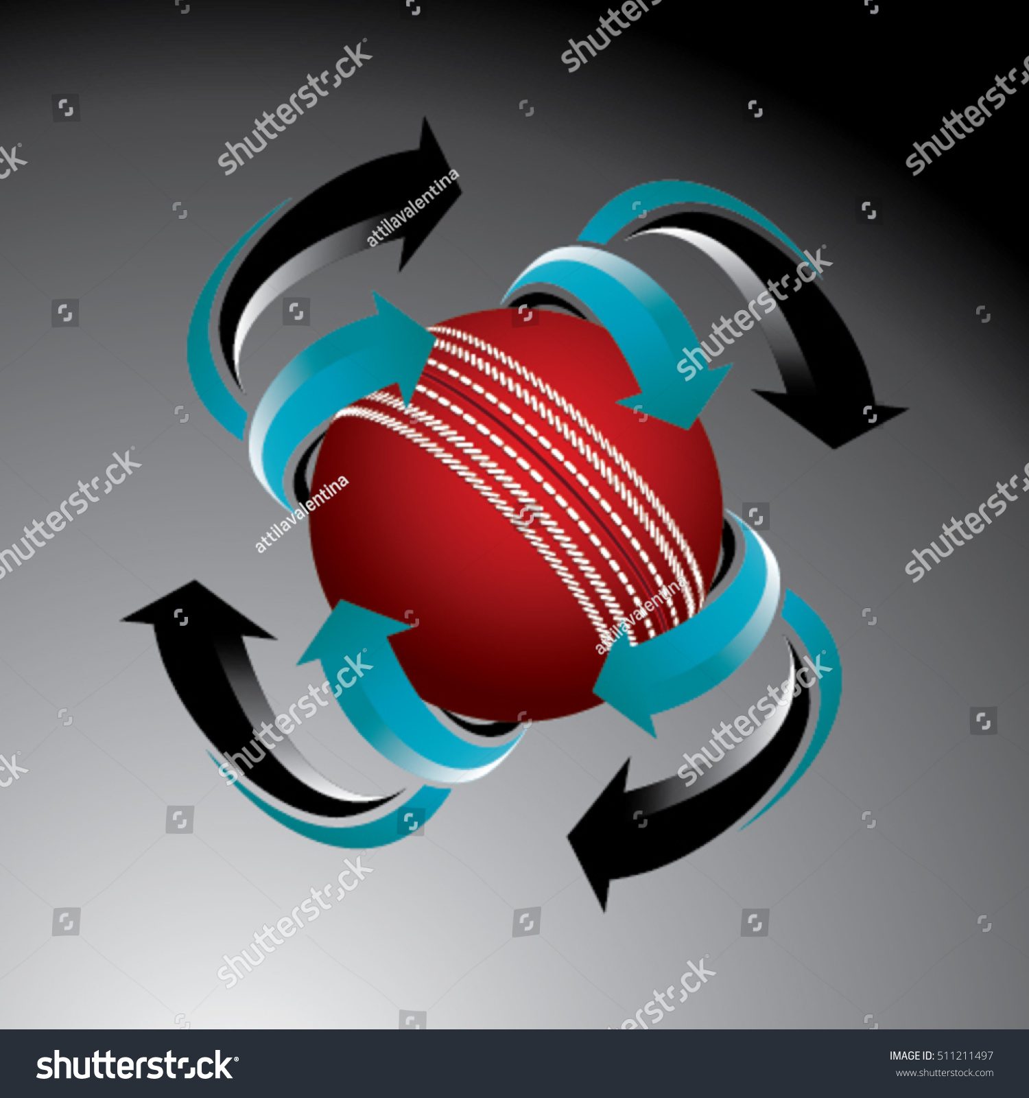 Cricket Ball Arrows Stock Vector (Royalty Free) 511211497