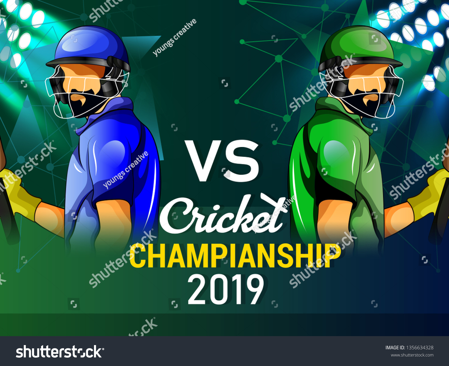 Cricket Championship Vector Stock Vector (Royalty Free) 1356634328 ...