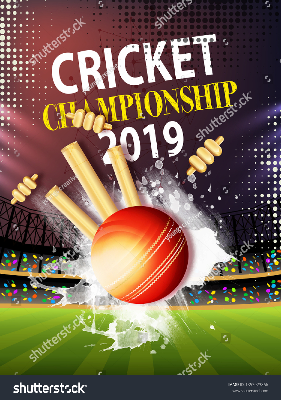 Cricket Championship Vector Stock Vector (Royalty Free) 1357923866
