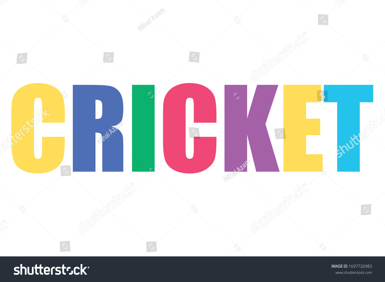 Cricket Colourfull Lettering Typographic Vector Design Stock Vector ...