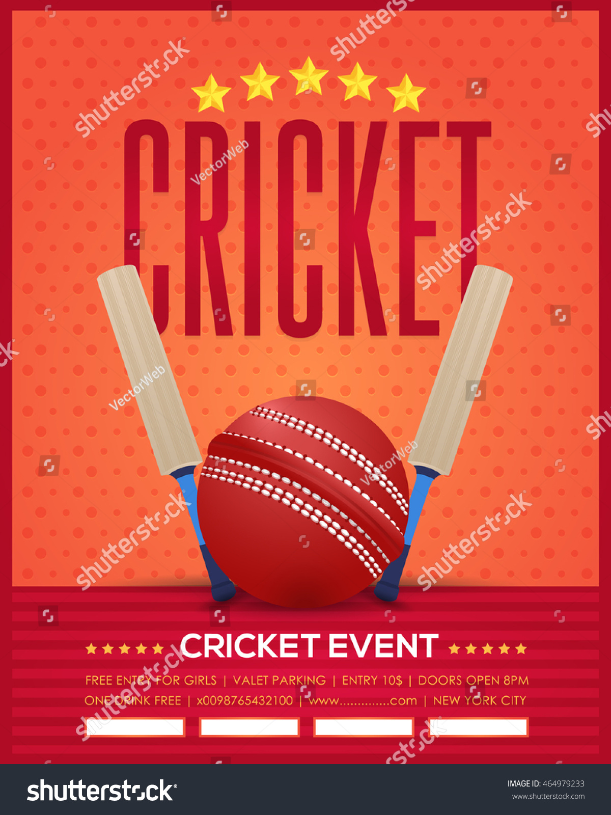Cricket Event Poster Template Vector Background: vector de stock (libre ...