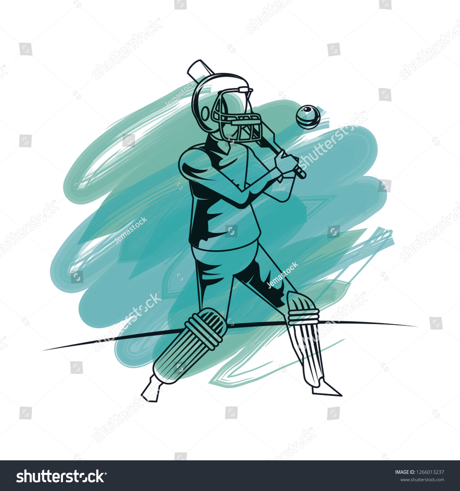 Cricket Player Cartoon Stock Vector (Royalty Free) 1266013237
