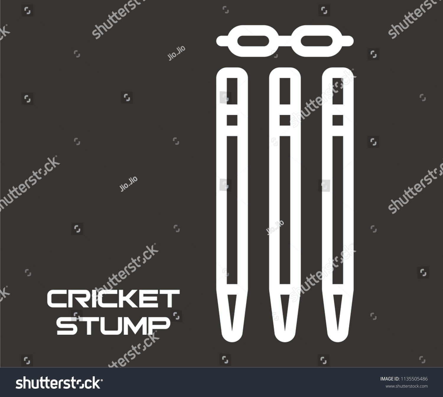 Cricket Stumps Vector Icon Stock Vector (Royalty Free) 1135505486 ...