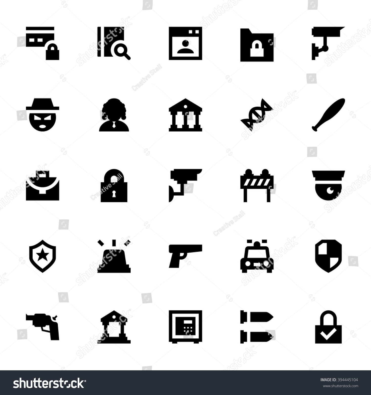 Crime Security Vector Icons 2 Stock Vector (Royalty Free) 394445104 ...