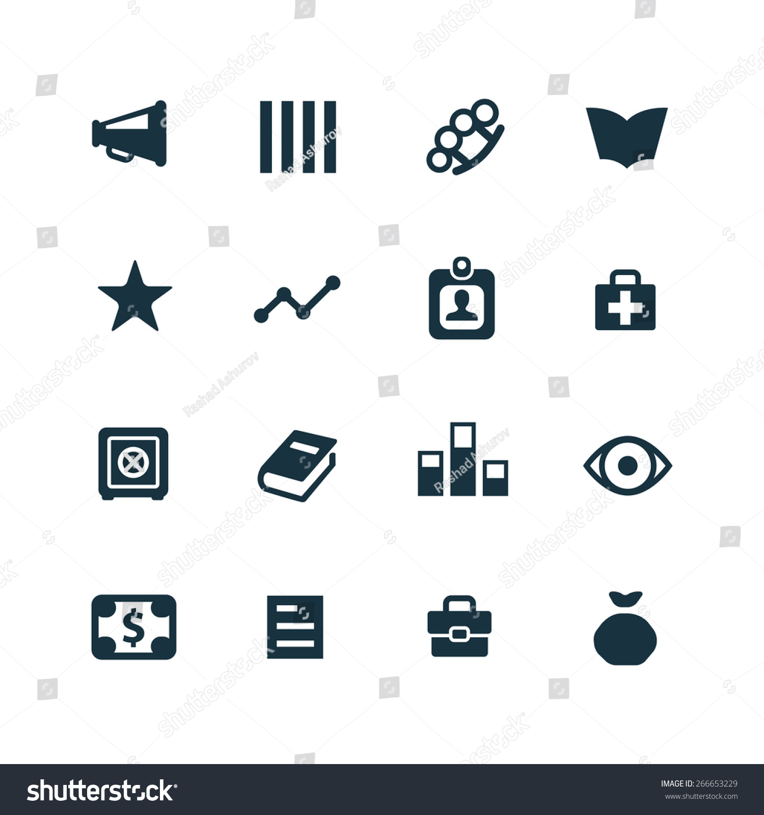 Crime Icons Vector Set Stock Vector (Royalty Free) 266653229 | Shutterstock