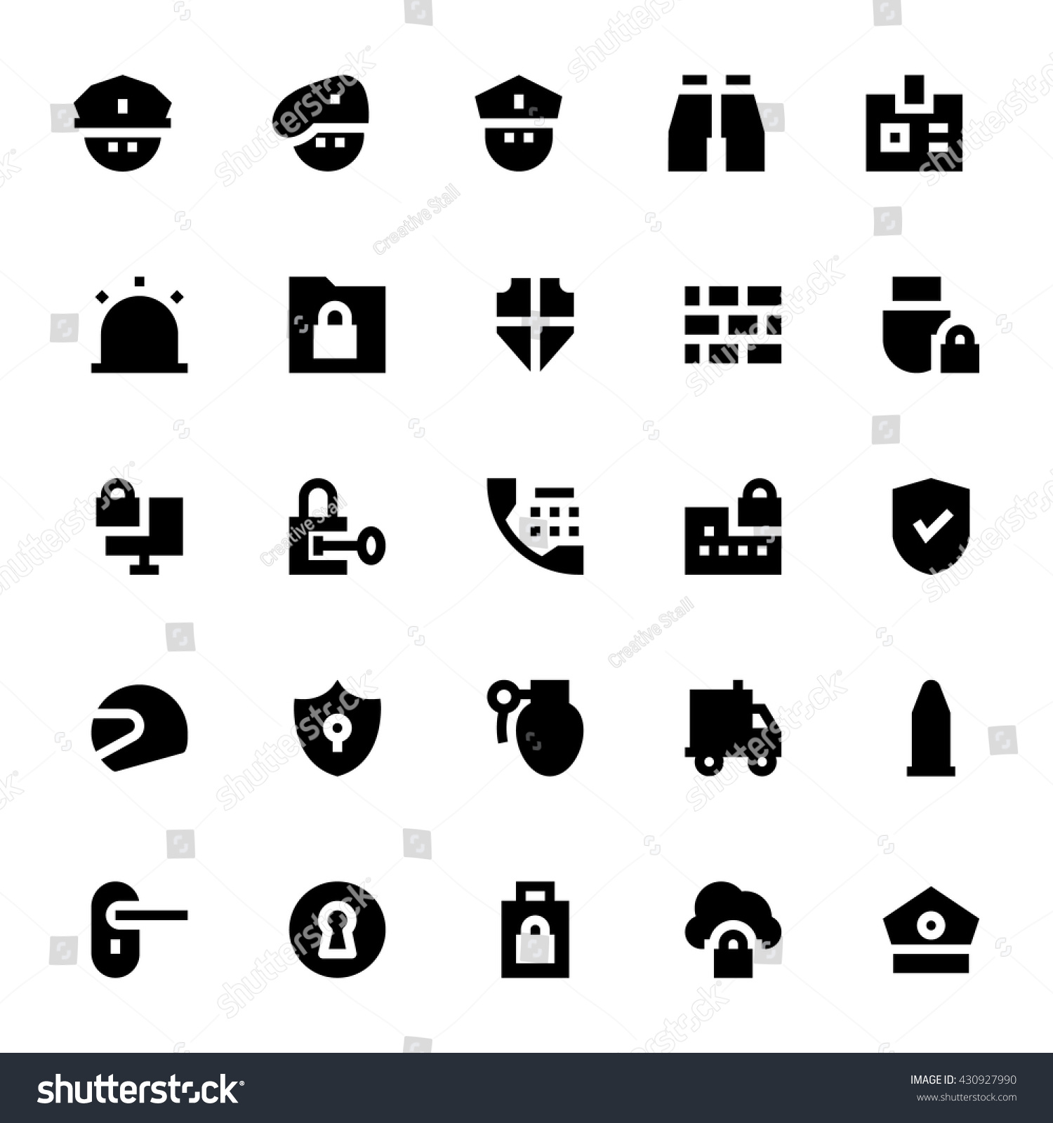 Crime Security Defence Vector Icons 1 Stock Vector (Royalty Free ...