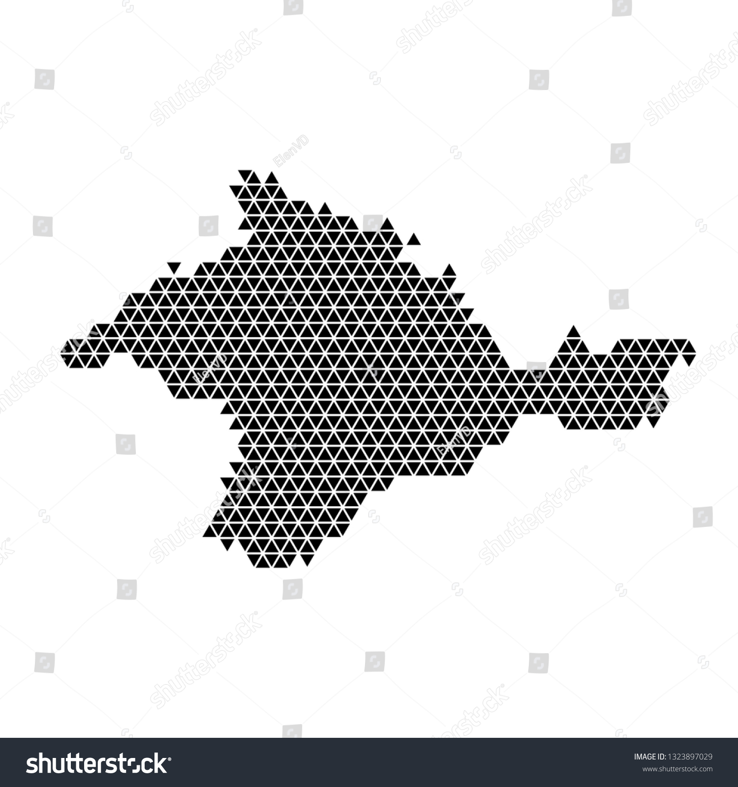 Crimea Map Abstract Schematic Black Triangles Stock Vector (Royalty ...