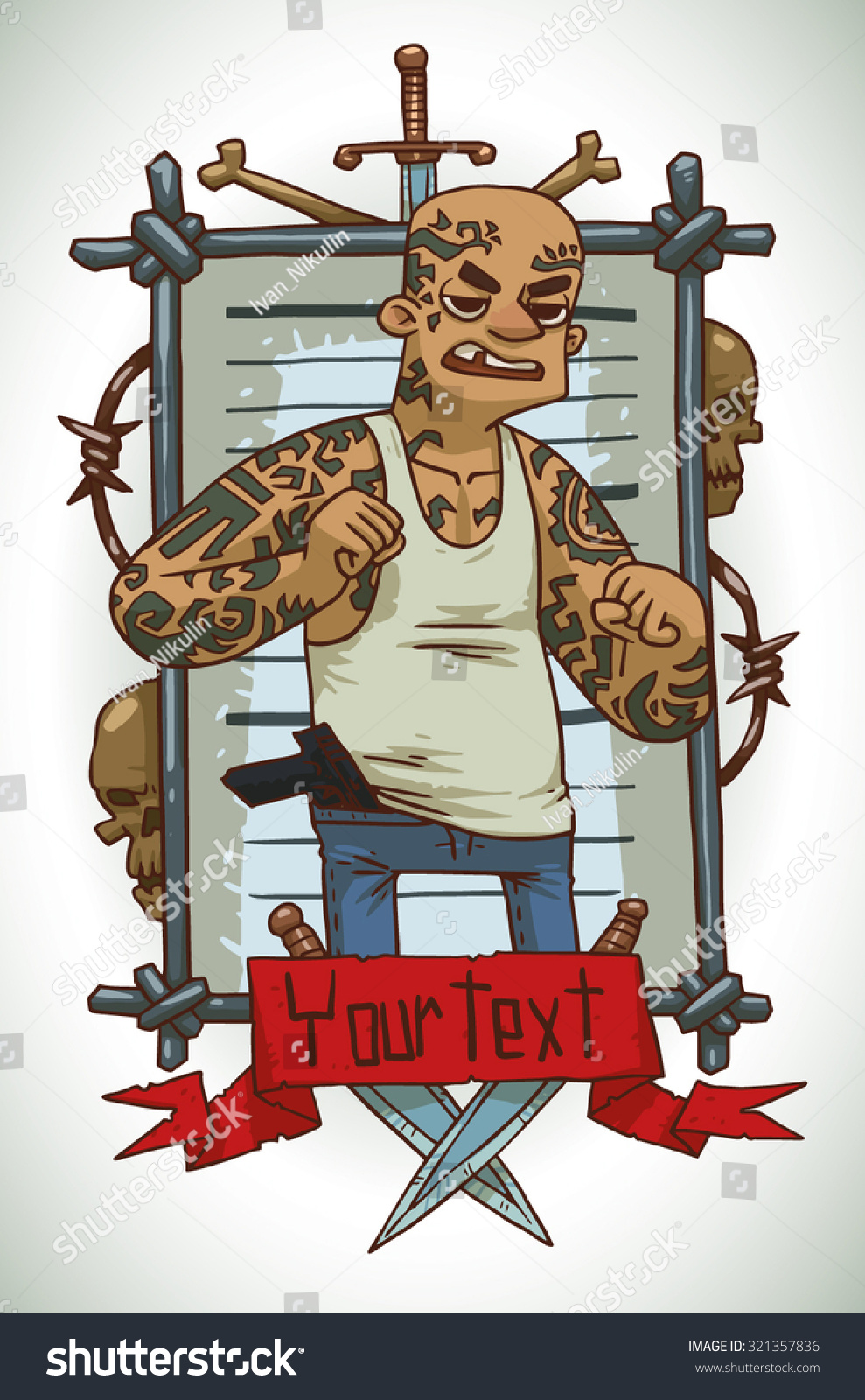Criminal Tattoo Frame Vector: vetor stock (livre de direitos) 321357836 ...