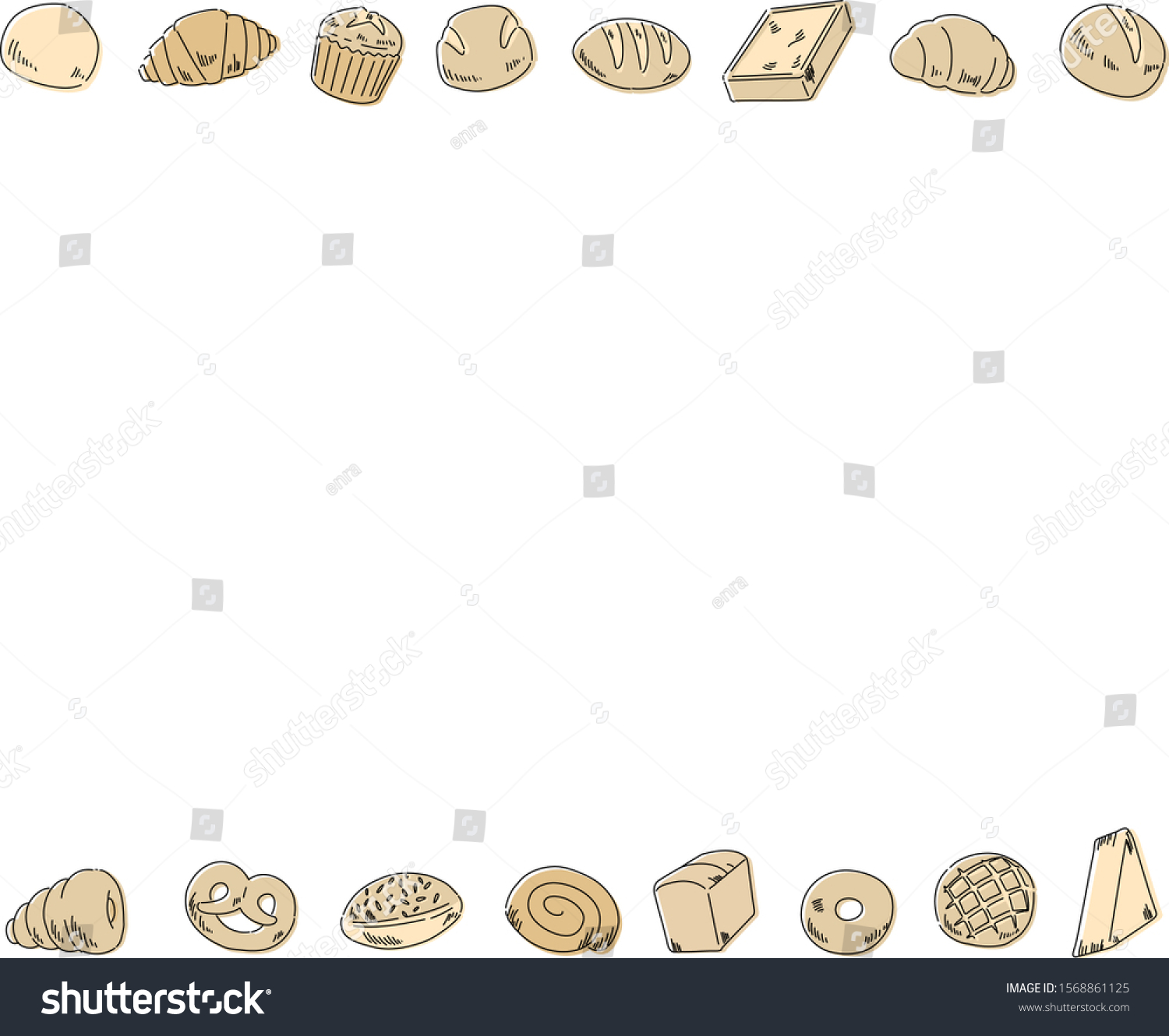 Crispy Bread Frame Illustration Image Stock Vector (Royalty Free ...