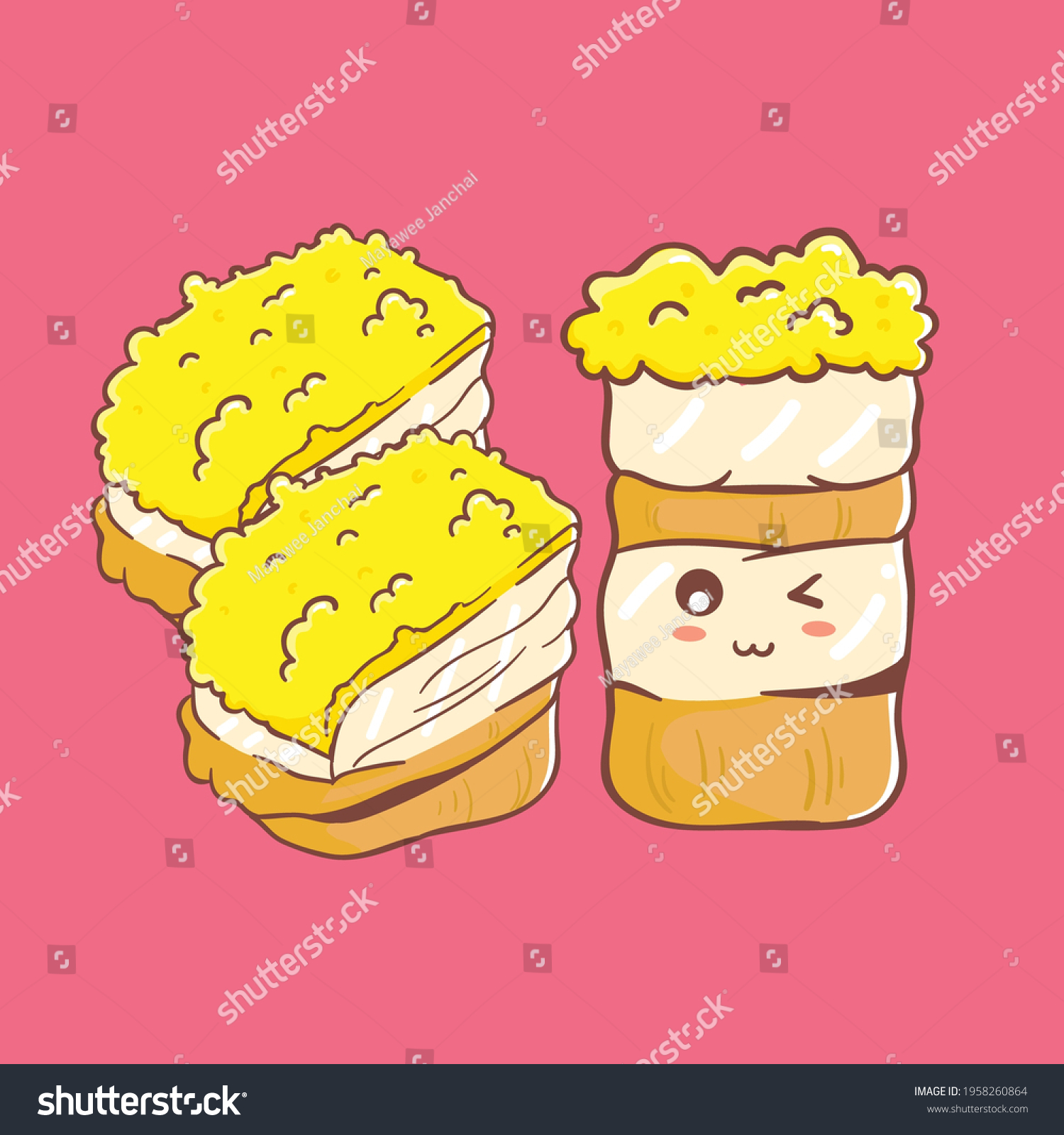 Crispy Pork Cartoon Character Vector Stock Vector (Royalty Free ...