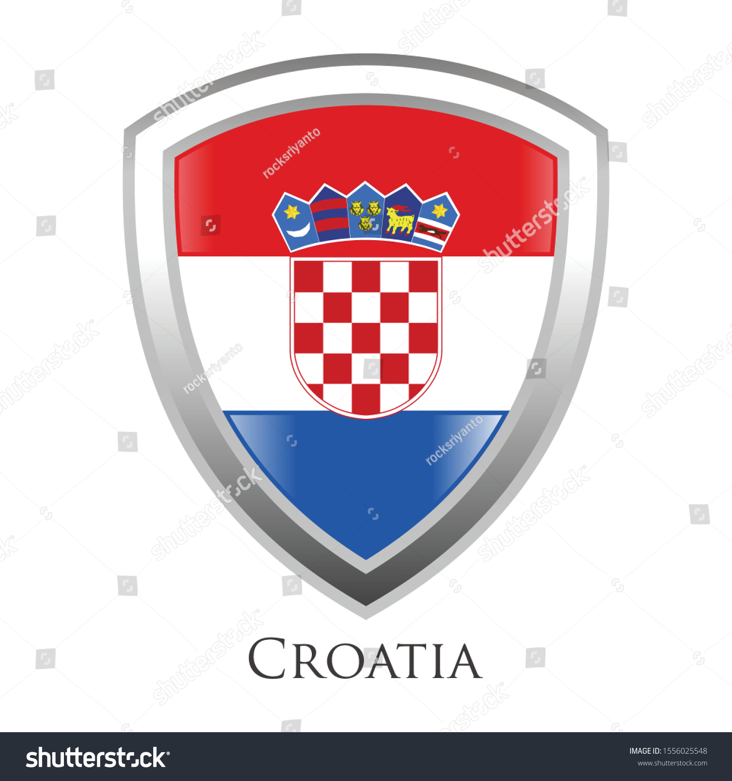 Croatia Flag Shield Logo Icon Vector Stock Vector (Royalty Free) 1556025548
