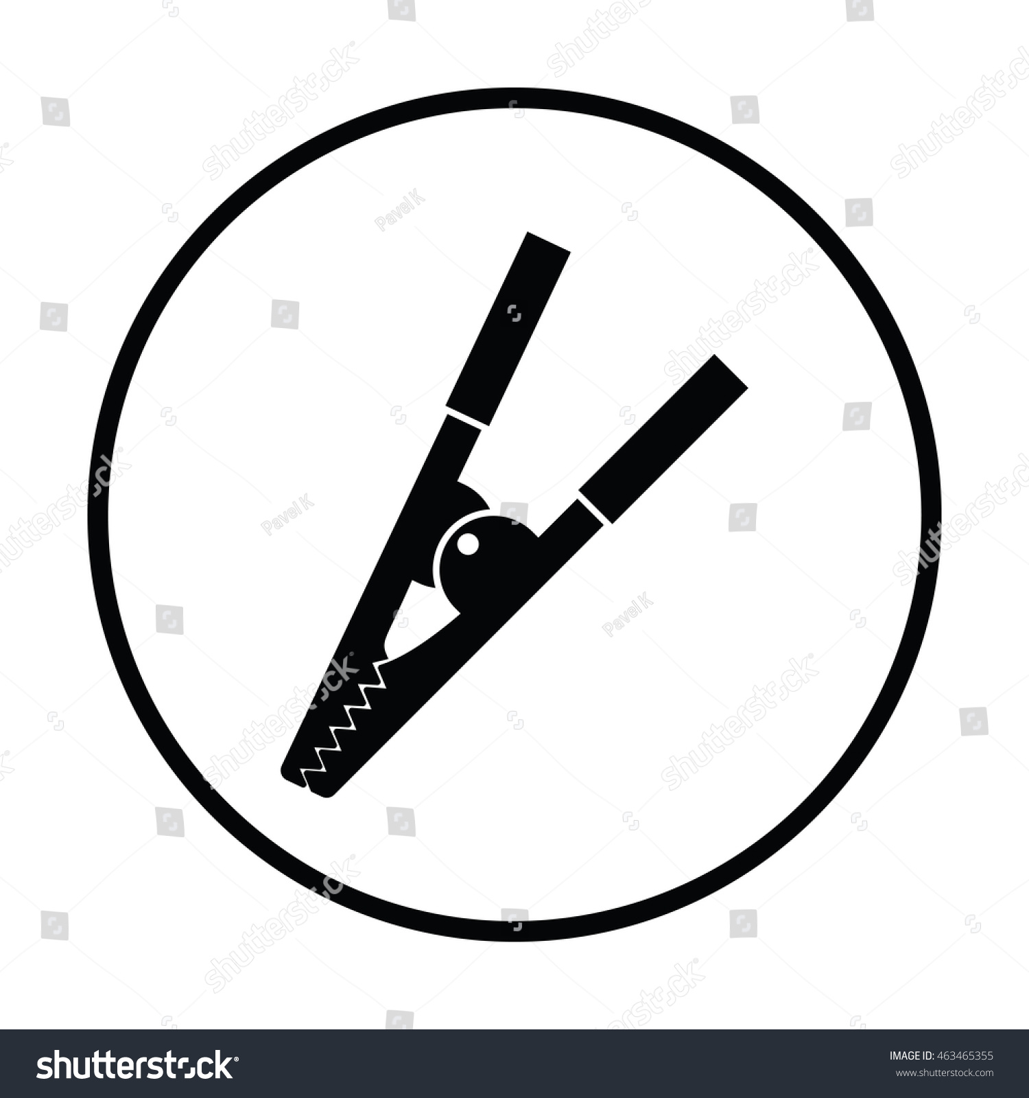 Crocodile Clip Icon Thin Circle Design Stock Vector (Royalty Free ...