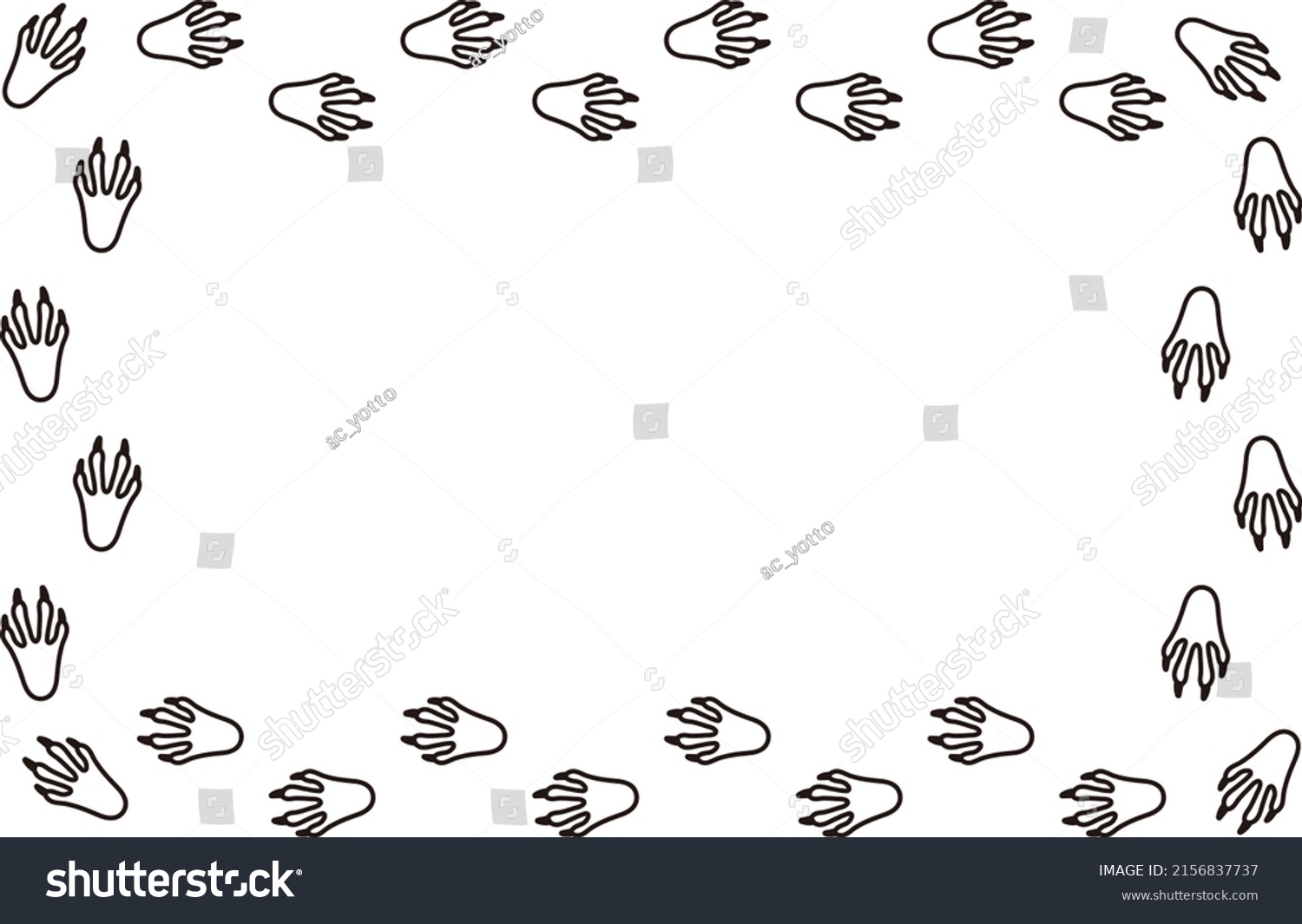 Crocodile Footprint Design Vector Frame Stock Vector (Royalty Free ...