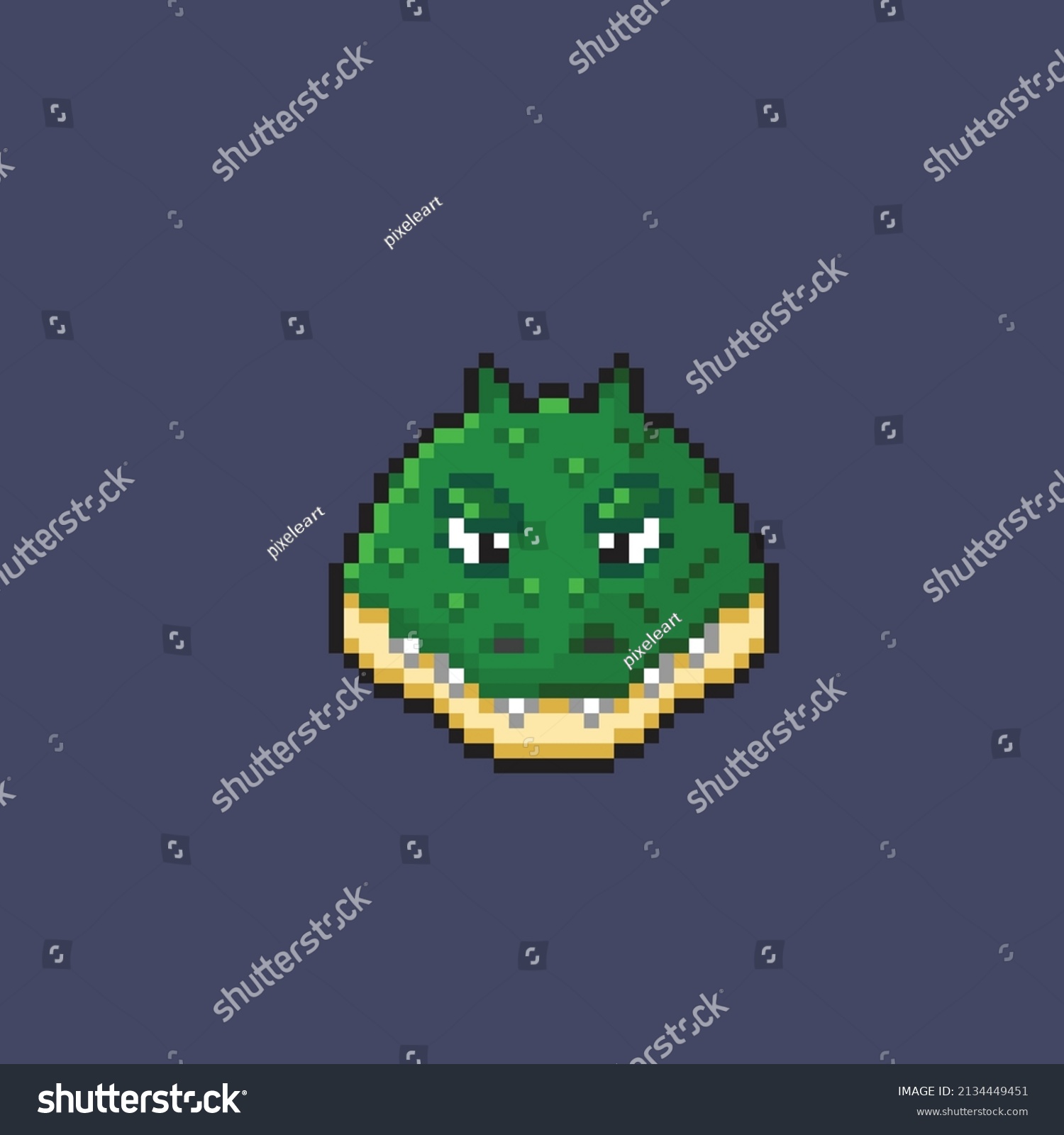 Crocodile Head Pixel Style Stock Vector (Royalty Free) 2134449451 ...