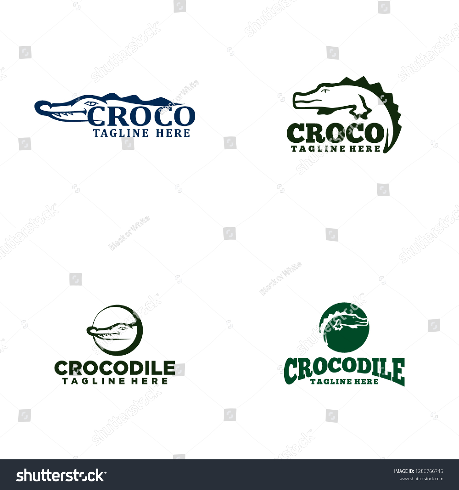 Crocodile Logo Design: เวกเตอร์สต็อก (ปลอดค่าลิขสิทธิ์) 1286766745 ...