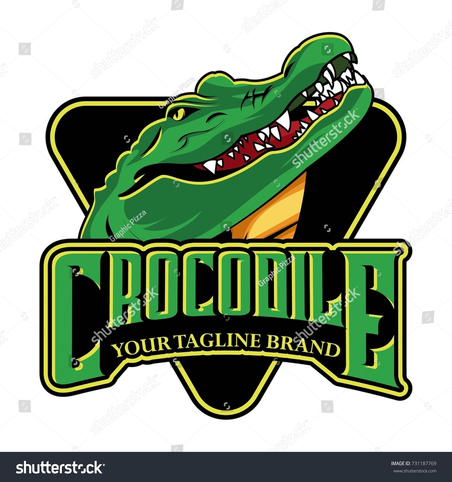 Crocodile Logo Emblem Typography Stock Vector (Royalty Free) 731187769 ...