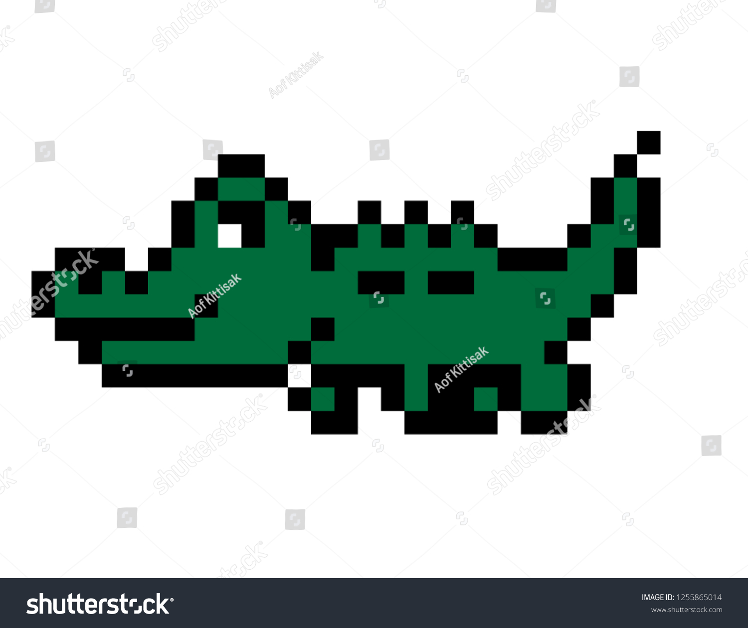 Crocodile Pixel Art 스톡 벡터(로열티 프리) 1255865014 | Shutterstock
